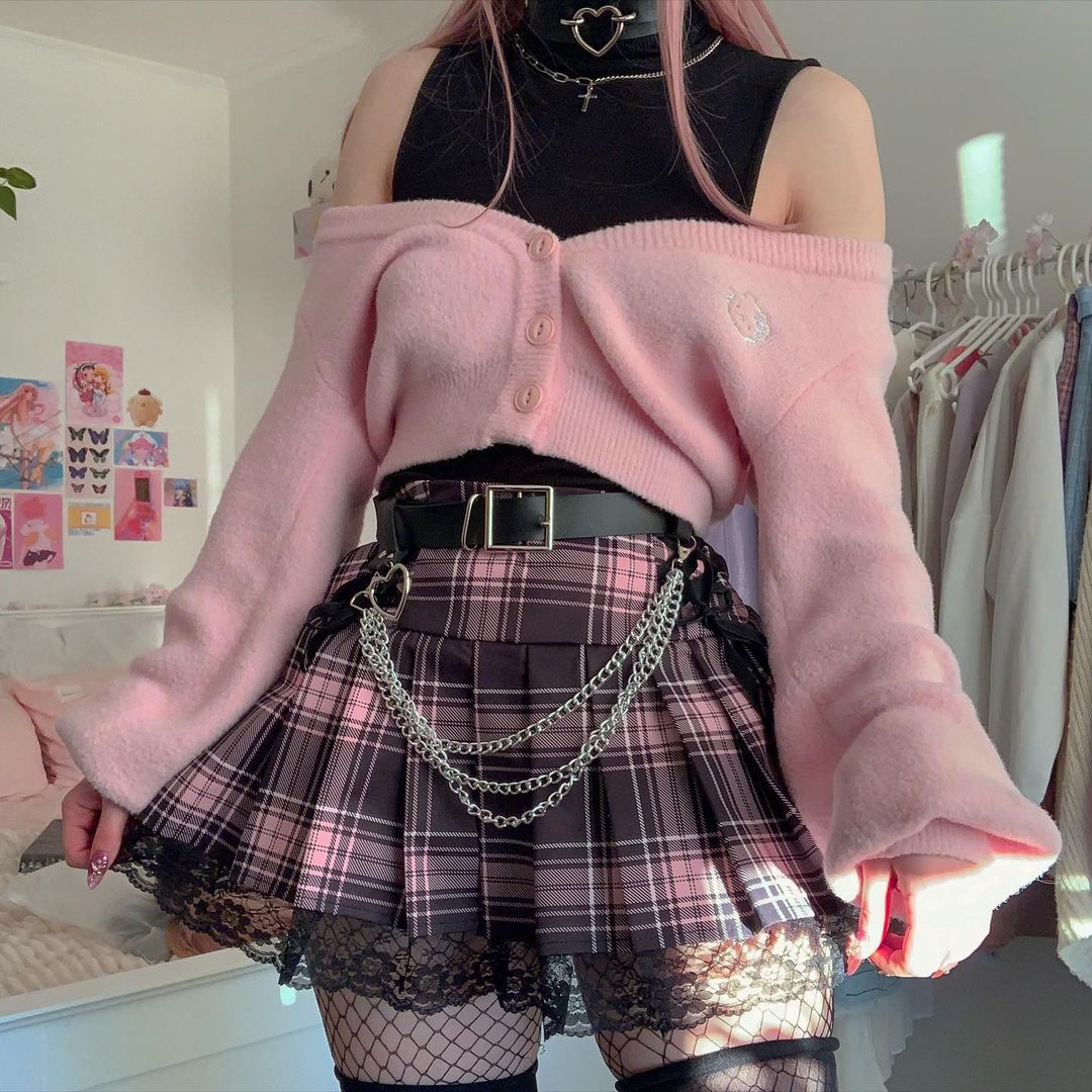 Aesthetic Clothes Y2K Dark Grunge Soft Girl Egirl Gothic Indie Kawaii ...